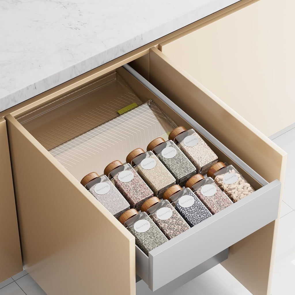 Mudeela ABS Expandable Spice Drawer Organizer for 11.5" to 23" Kitchen