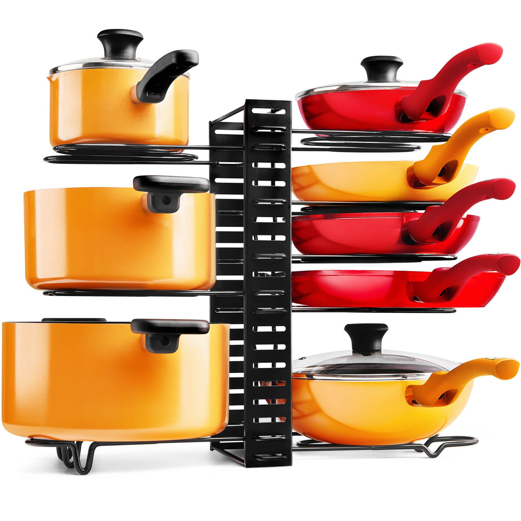 MUDEELA Adjustable Pan Pot Rack with 8 Tiers – Mudeela
